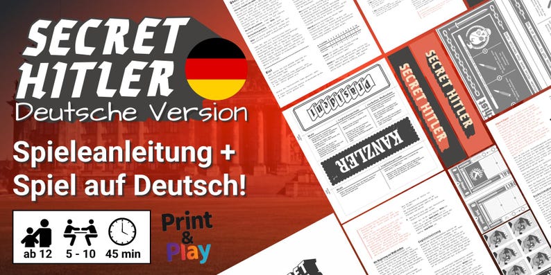 Secret Hitler – Deutsche Version als PDF | Druckbares Spiel mit ...