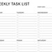 Weekly Task List Printable to Do Checklist, Undated Task and ...
