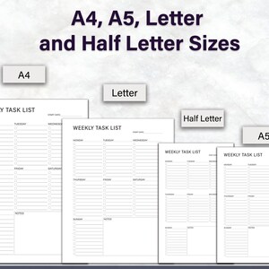 Weekly Task List Printable to Do Checklist, Undated Task and ...