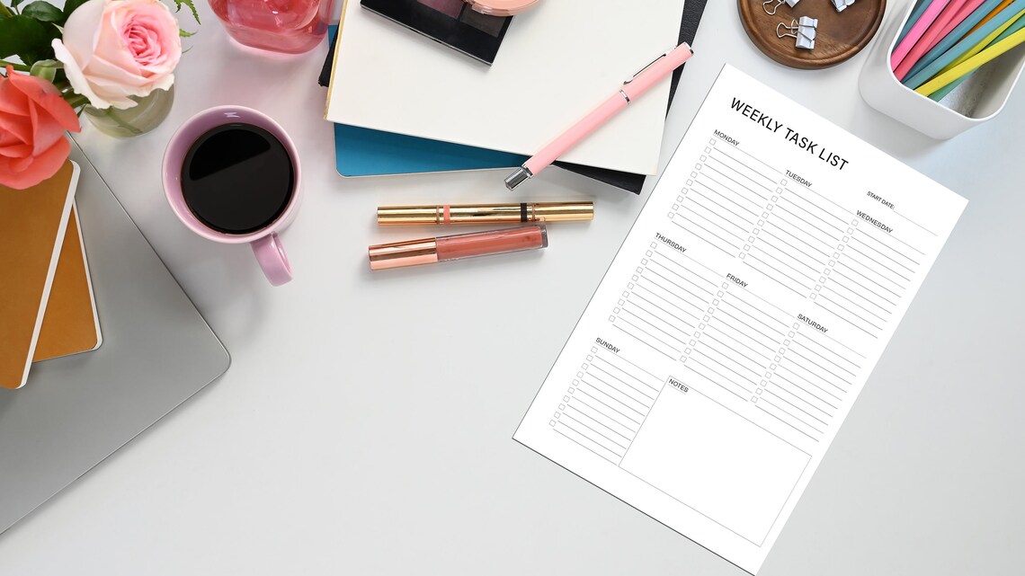 Weekly Task List Printable to Do Checklist, Undated Task and ...