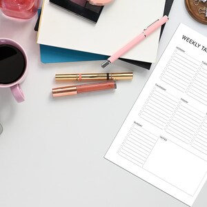 Weekly Task List Printable to Do Checklist, Undated Task and ...