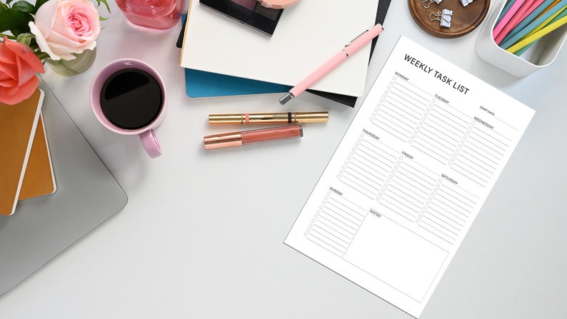 Weekly Task List Printable to Do Checklist, Undated Task and ...