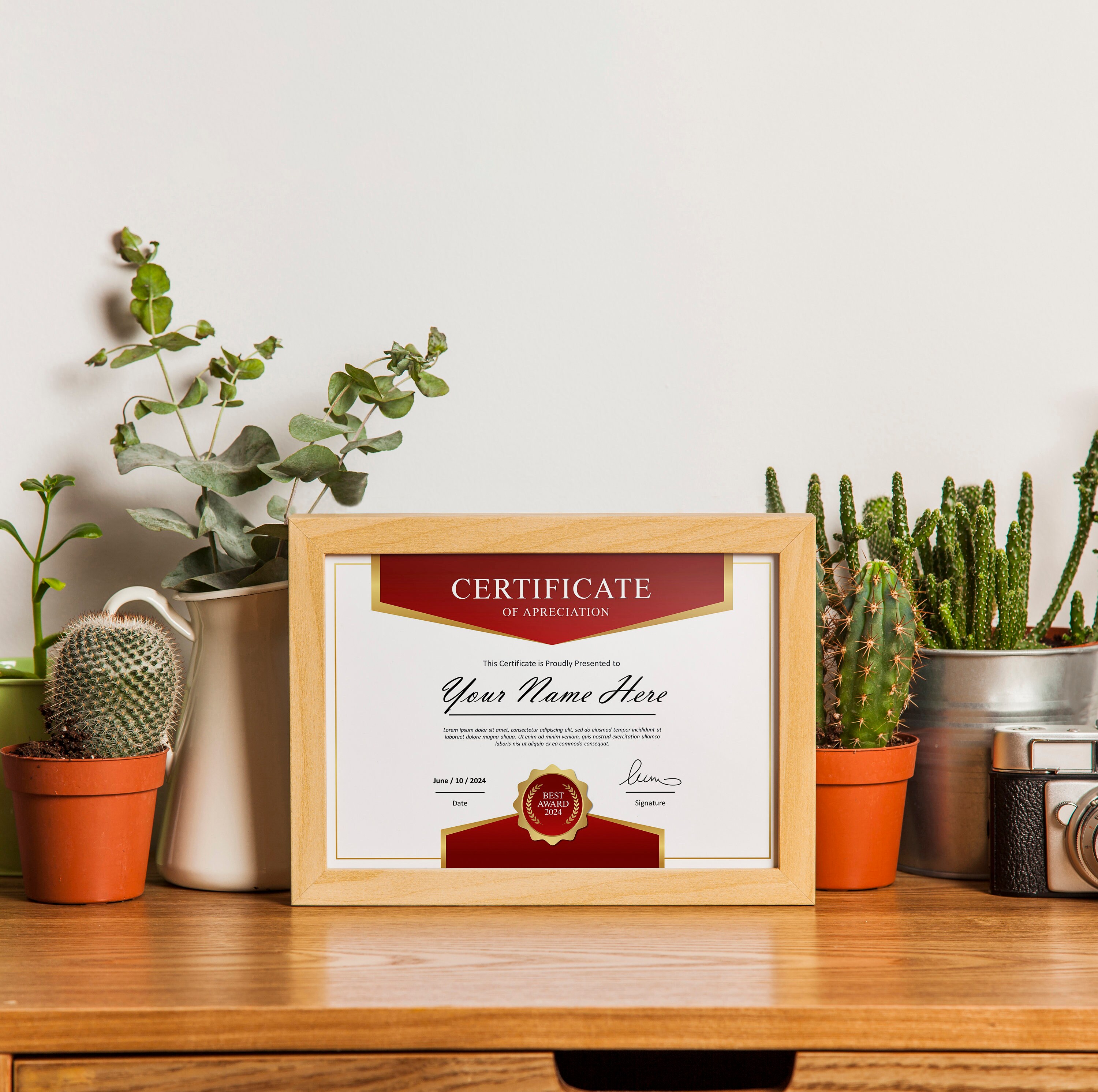 Editable Red Certificate Template | Canva Templats | Apreciation Form ...