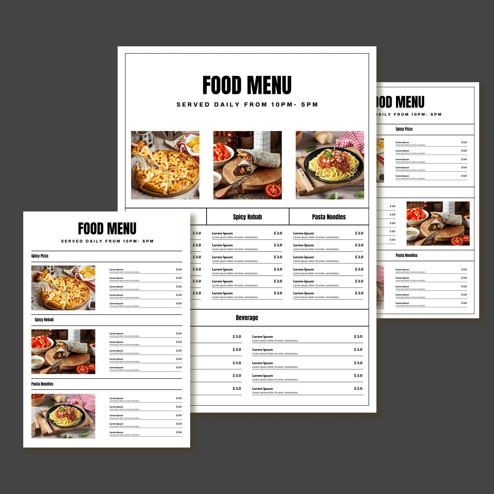 Clean Restaurant Menu | Menu Template | Price List | Minimalist Menu ...