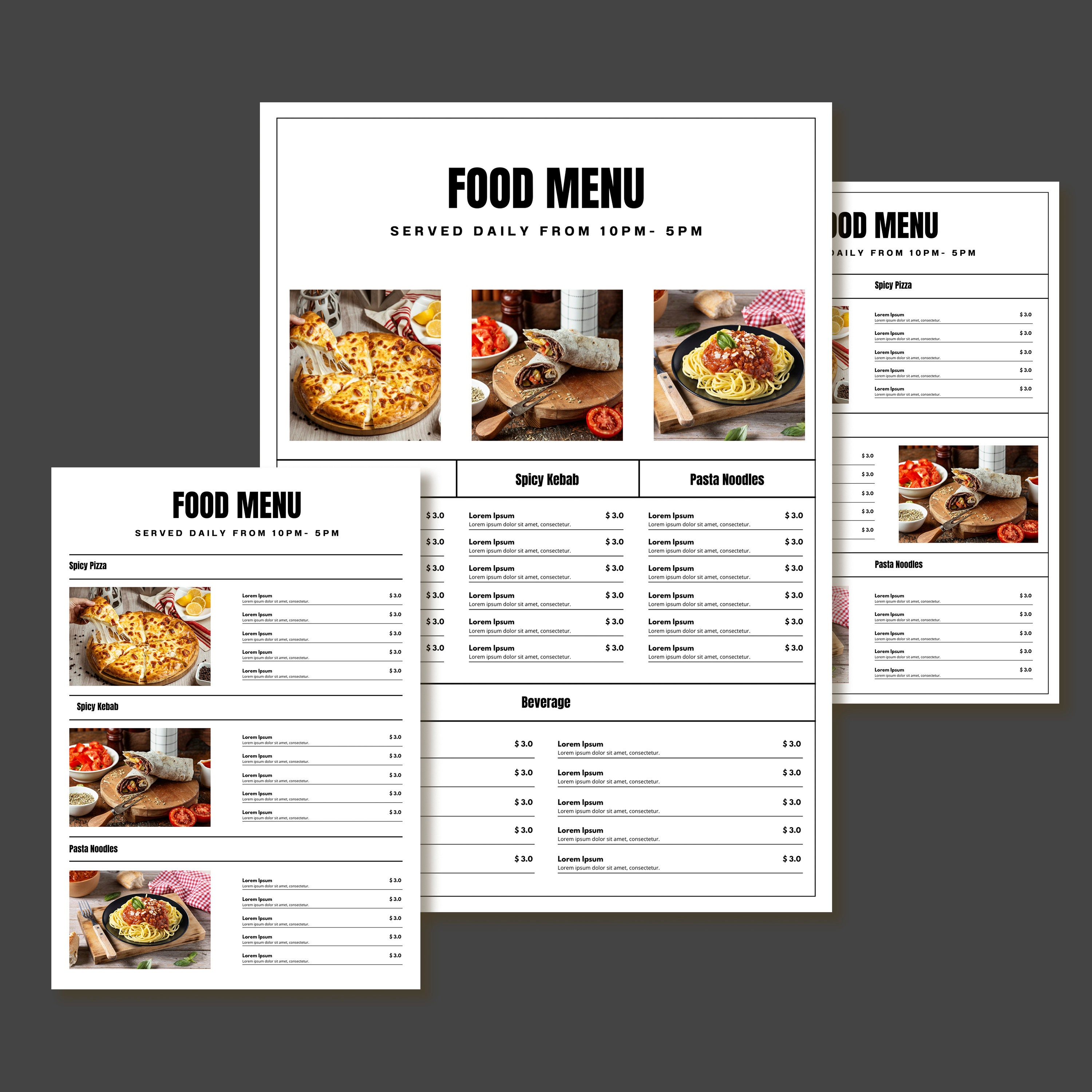 Clean Restaurant Menu | Menu Template | Price List | Minimalist Menu ...