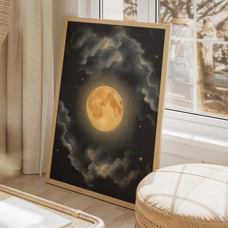 Full Moon Painting - Etsy