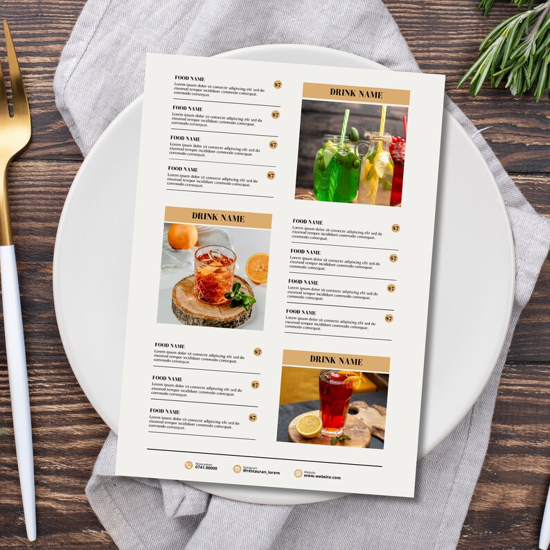 Minimalist Restaurant Menu Menu Template Price List Minimalist Menu ...