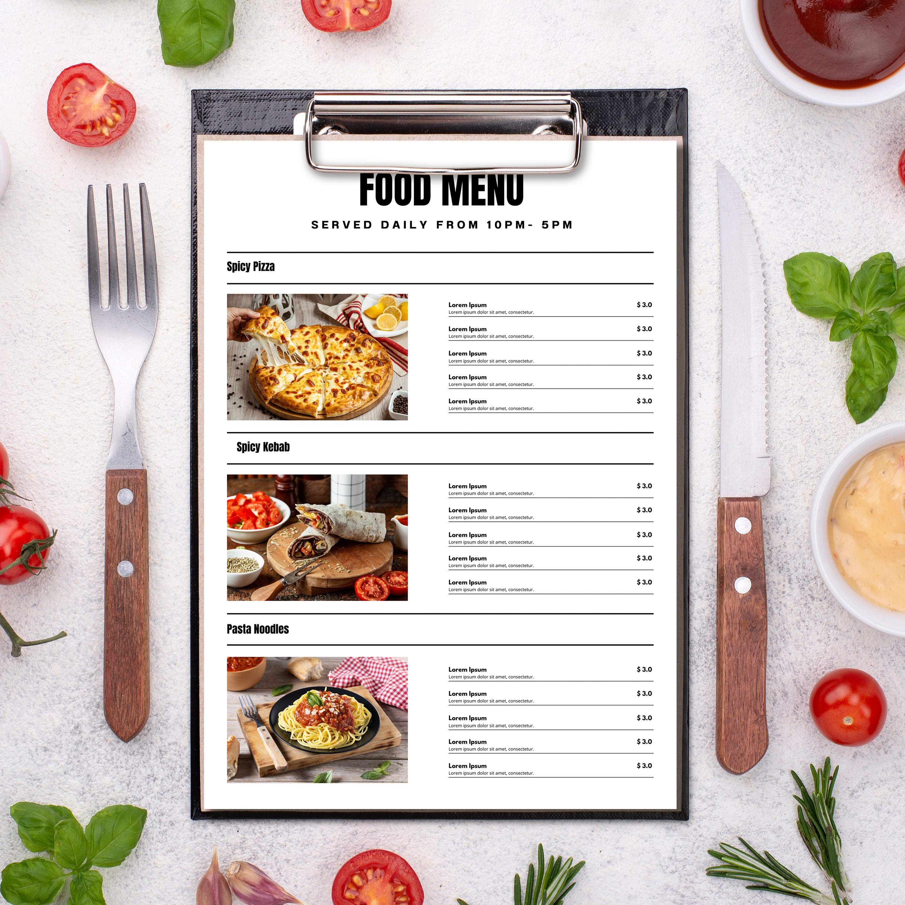 Clean Restaurant Menu | Menu Template | Price List | Minimalist Menu ...