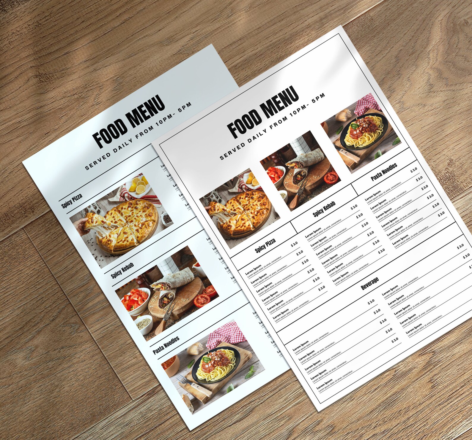 Clean Restaurant Menu | Menu Template | Price List | Minimalist Menu ...