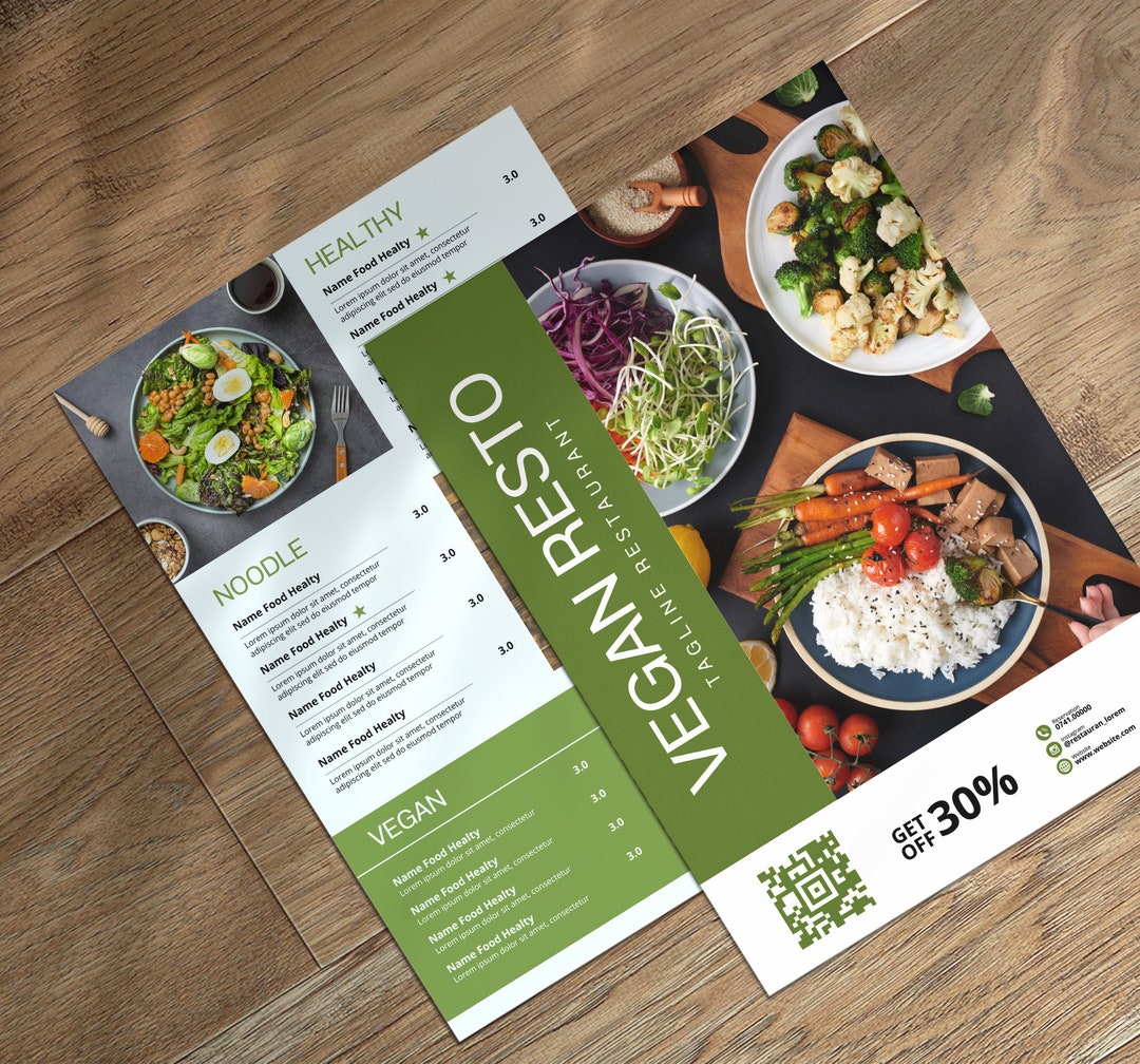 Green Restaurant Menu | Menu Template | Price List | Minimalist Menu ...