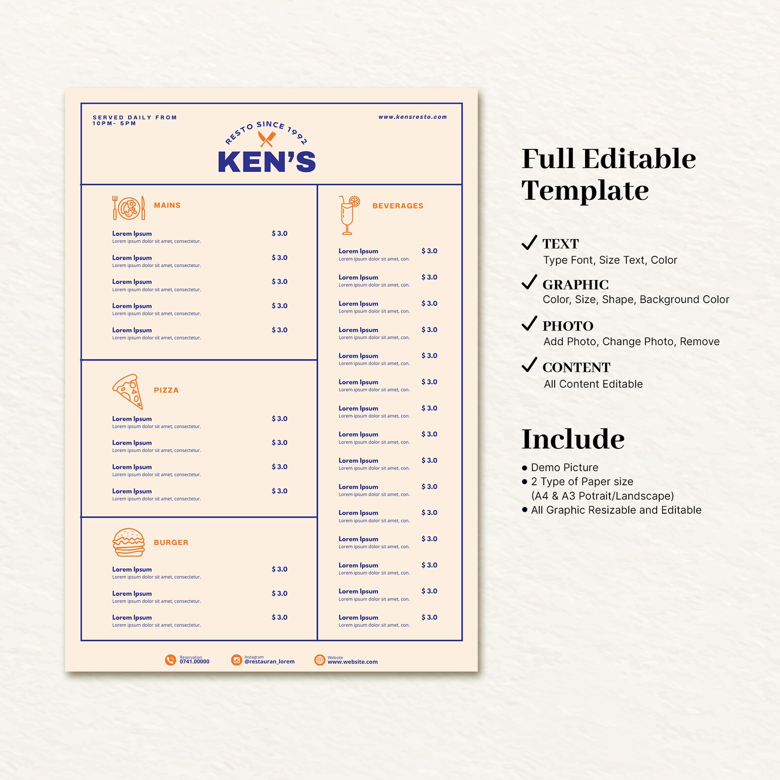 Restaurant Menu Book Menu Template Price List Minimal Menus Canva ...