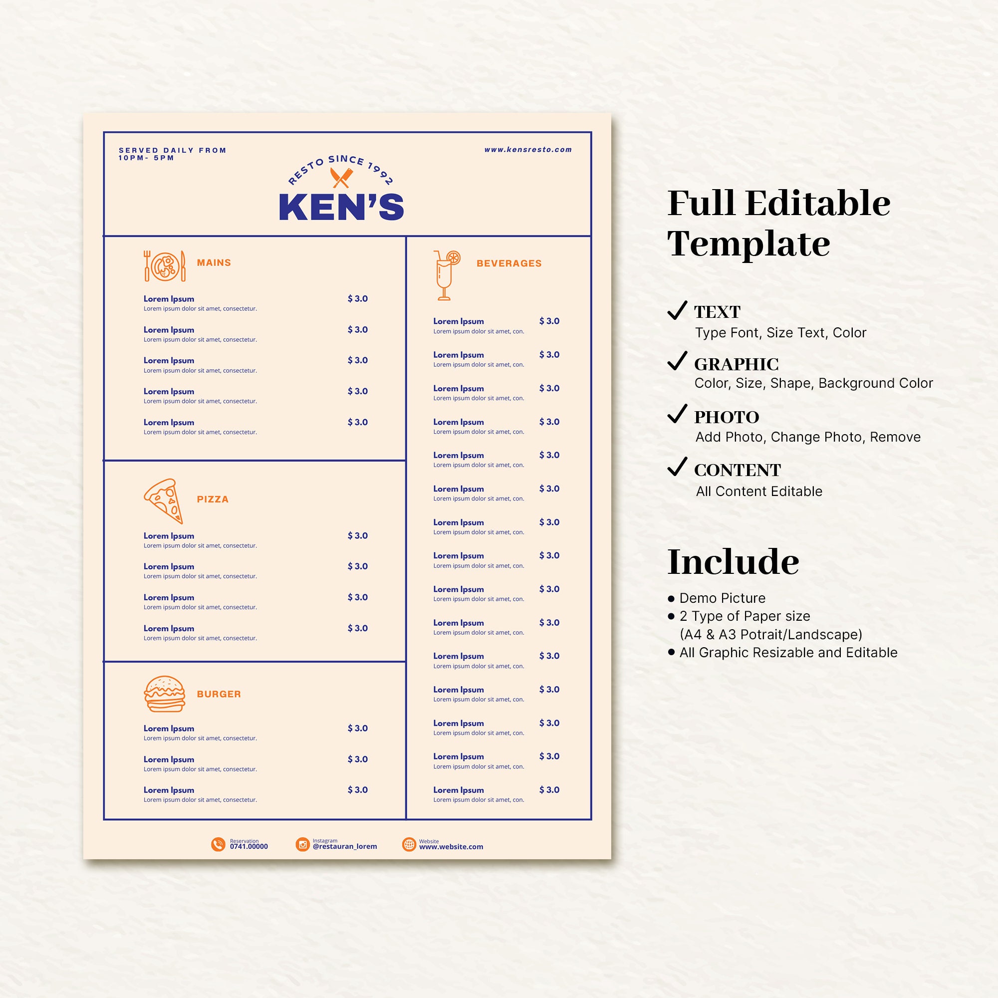 Restaurant Menu Book Menu Template Price List Minimal Menus Canva ...