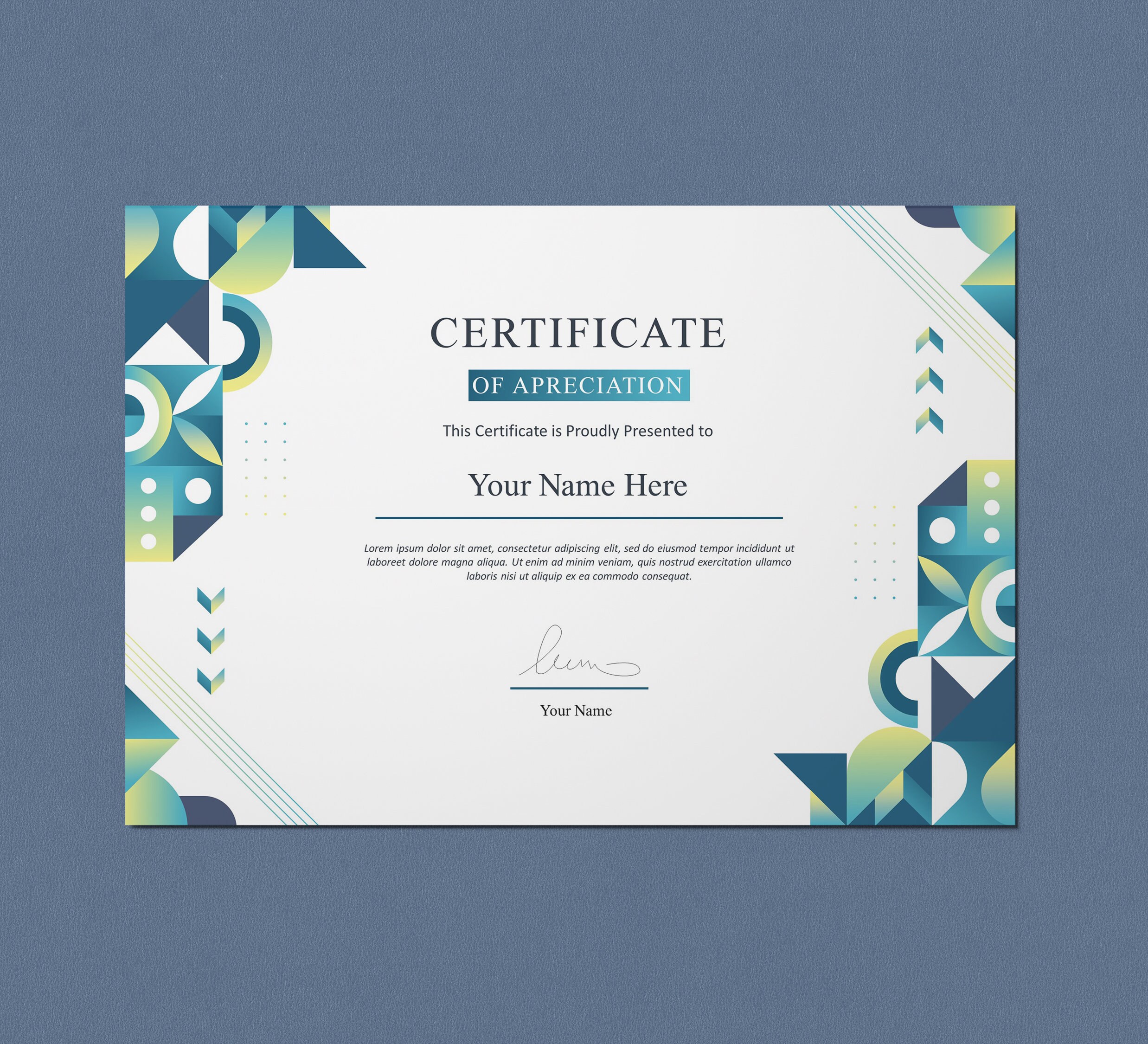 Geometric Certificate | of Apreciation | Certi Achievement | Powerpoint ...