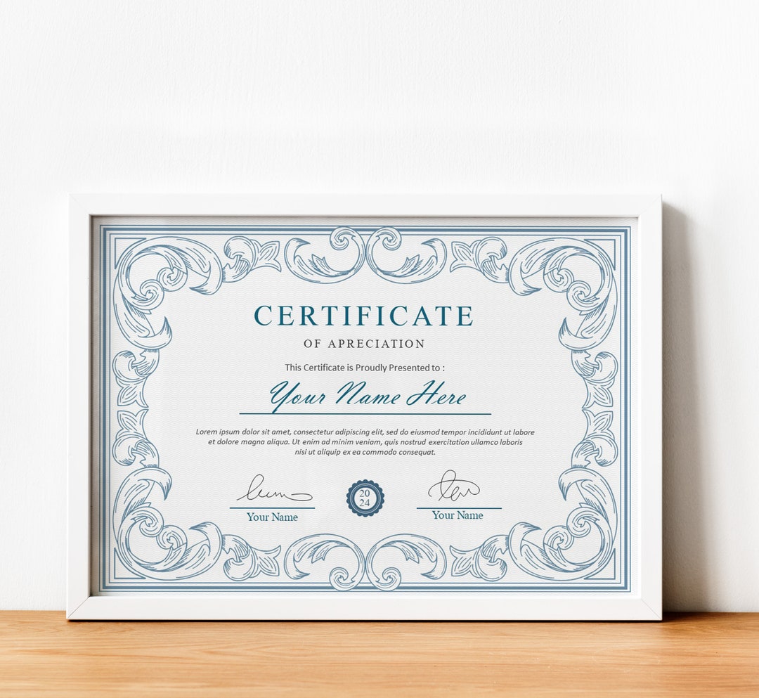Blue Certificate Template | Company Certiticat | Powerpoint Certi | of ...