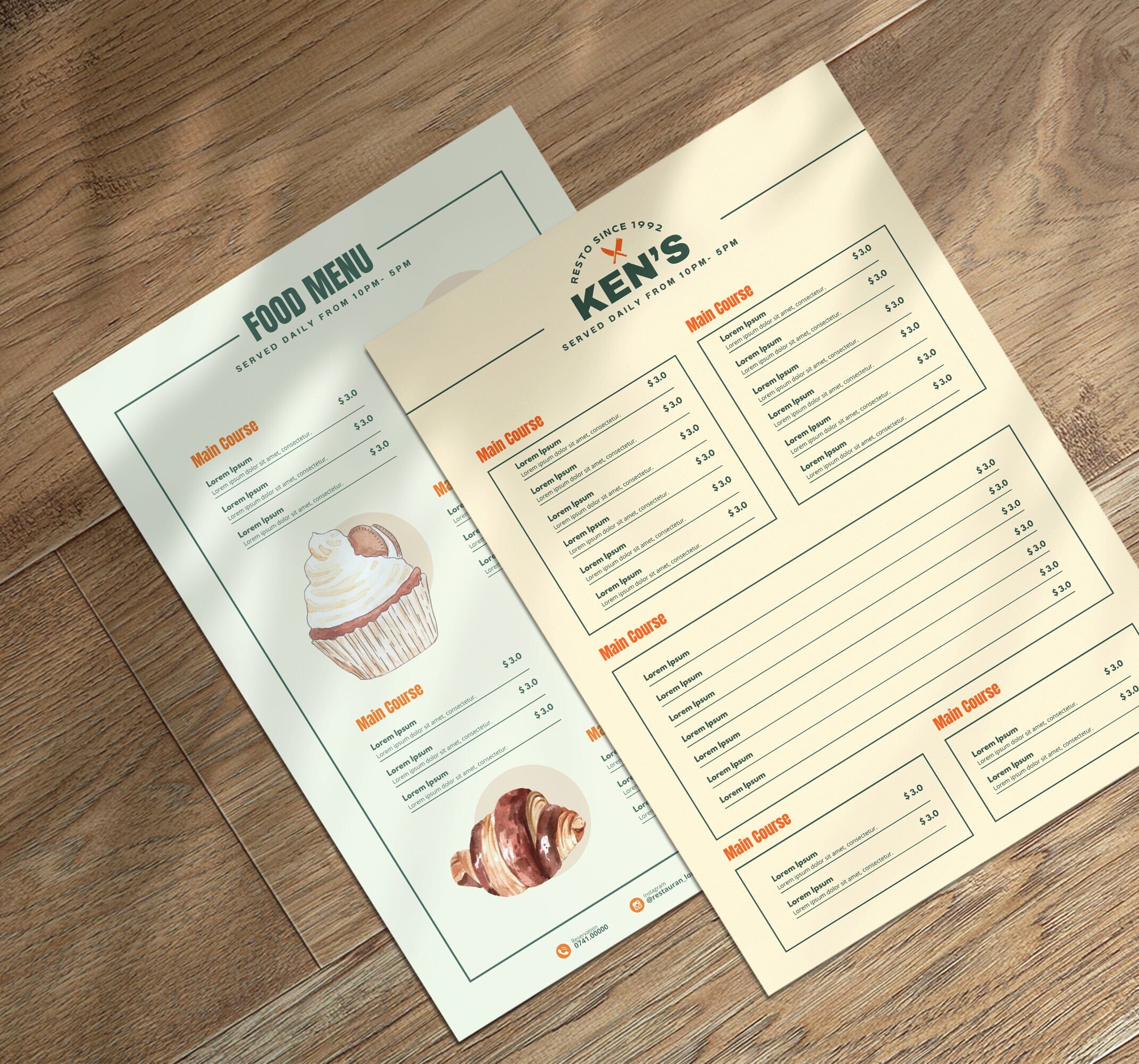 Cream Restaurant Menu Menu Template Price List Minimalist Menu Canva ...
