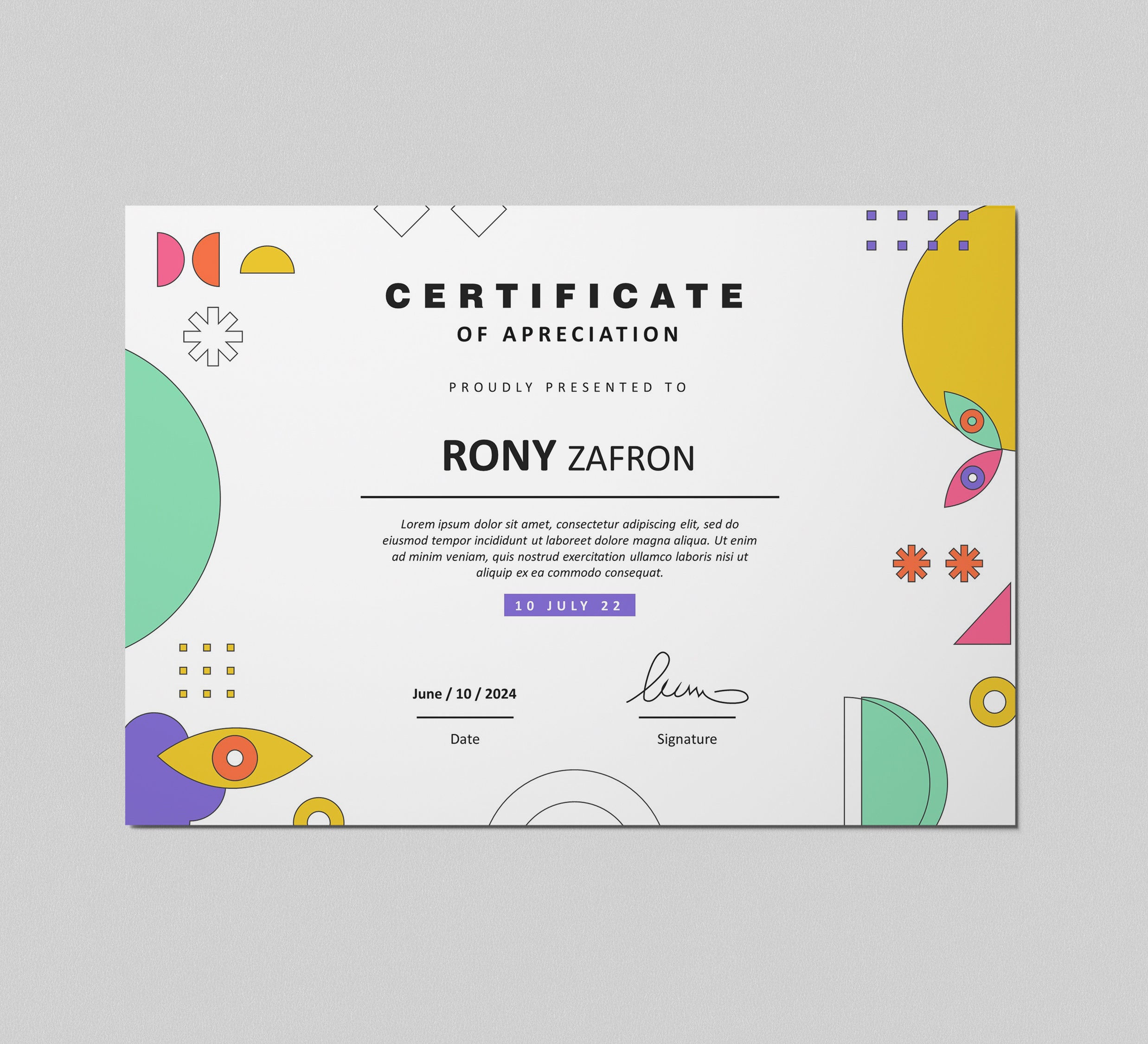 Retro 90's Certificate Template | Canva Templates | of Apreciation ...