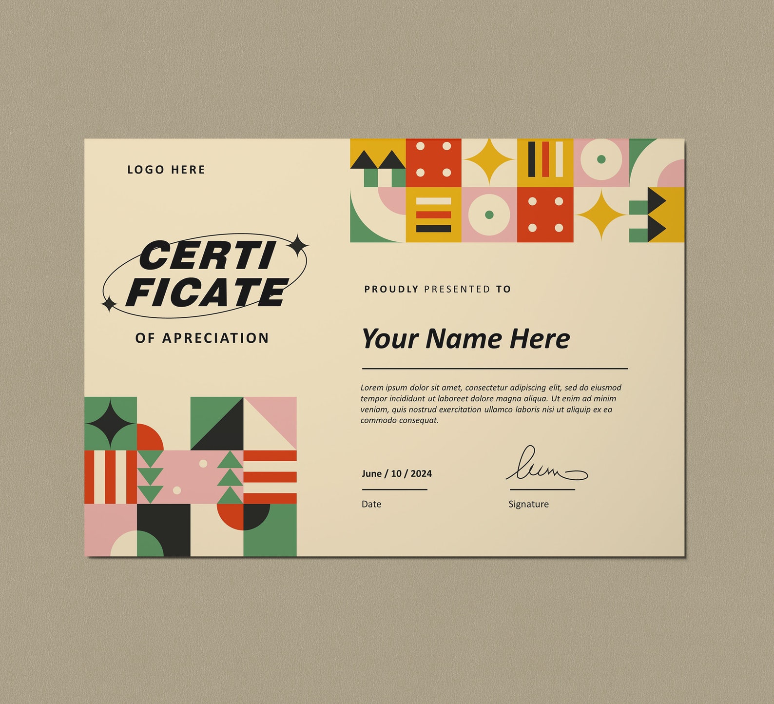 Unique Certificate Template | Canva Templates | of Apreciation ...
