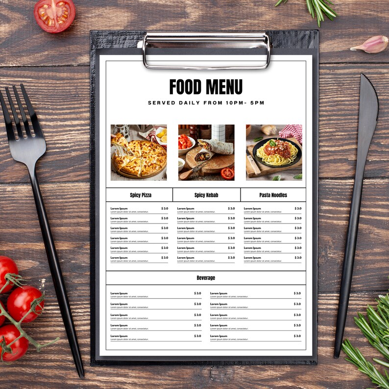 Clean Restaurant Menu | Menu Template | Price List | Minimalist Menu ...