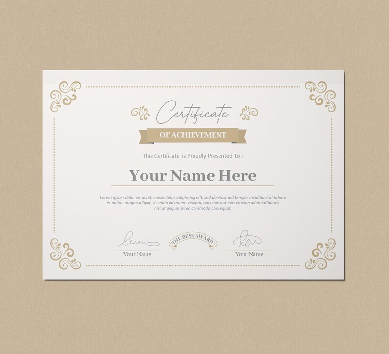 Simple Certificate | Canva Template | Editable Certificate | Powerpoint ...