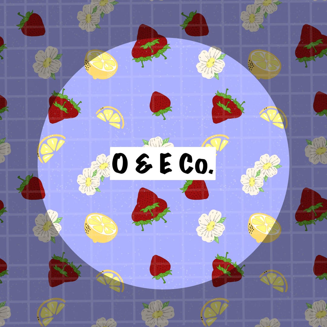 Summer Spring Fruit Pattern, Strawberries, Lemons Seamless, Purple ...