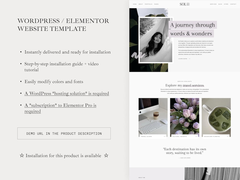 Sol Wordpress Theme · Elementor Pro Theme · Business Theme · Website Template - Etsy