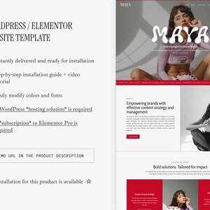 Maya Wordpress Theme · Elementor Pro Theme · Business Theme · Website Template - Etsy
