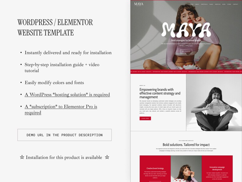 Maya Wordpress Theme · Elementor Pro Theme · Business Theme · Website Template - Etsy