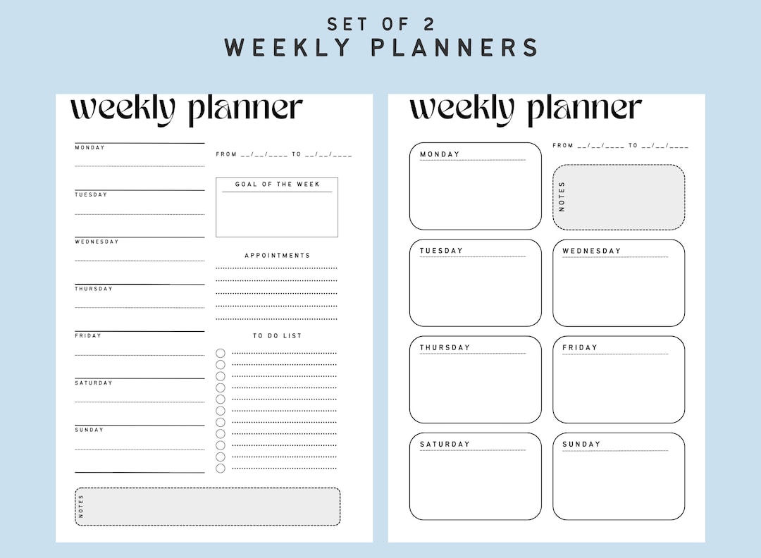 Aesthetic Weekly Planner Printable Document - Etsy
