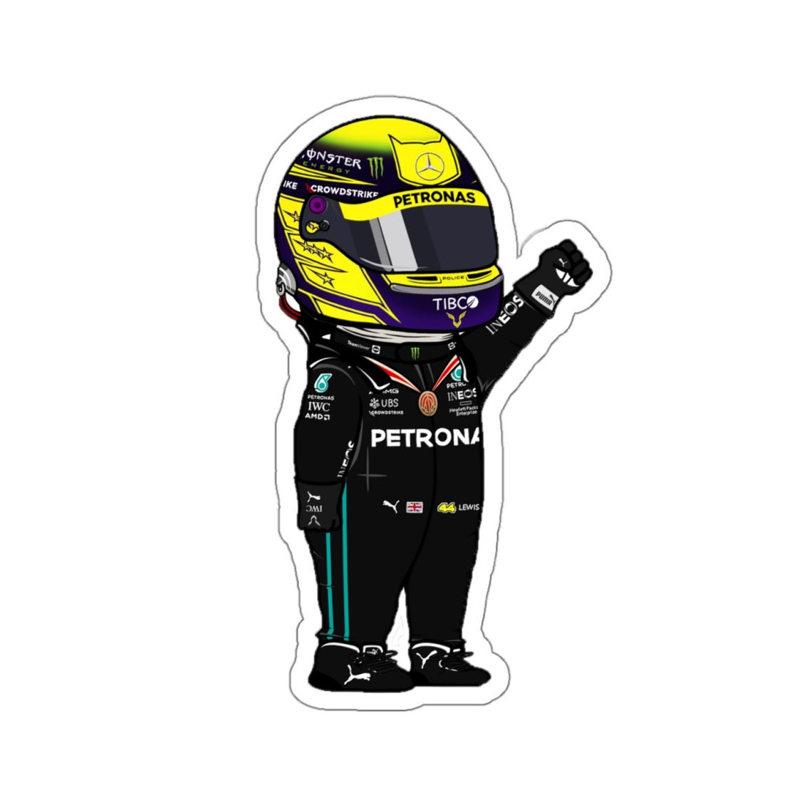 Lewis Hamilton Stickers 2x2 3x3 4x4 6x6 Transparent or White Print - Etsy