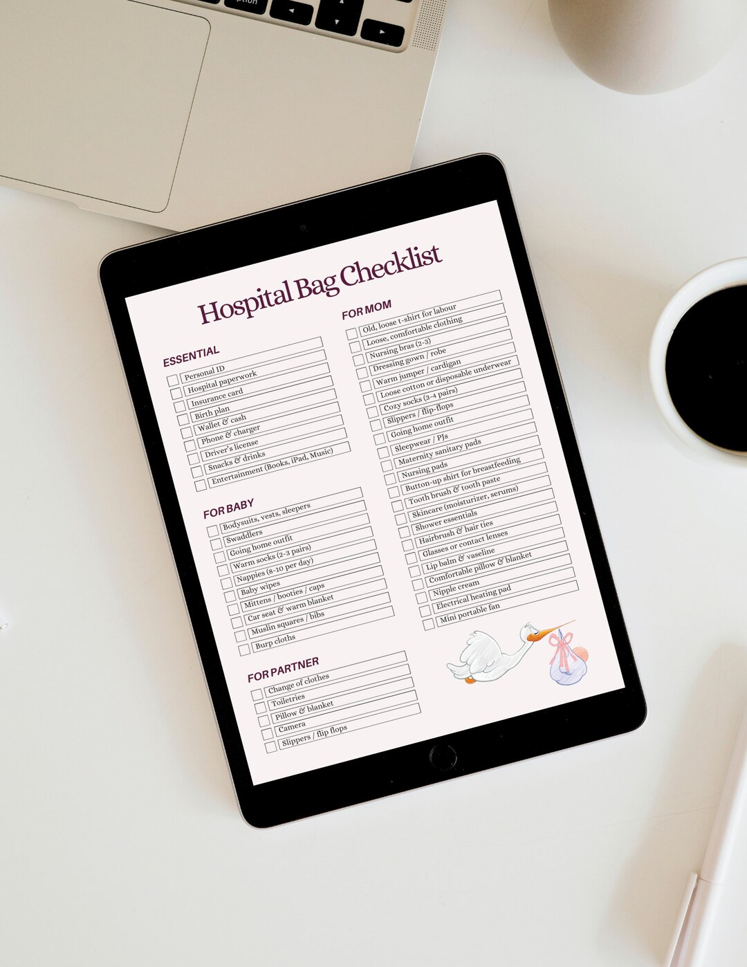 Hospital Bag Checklist for Expecting Moms Comprehensive Birth Packing ...