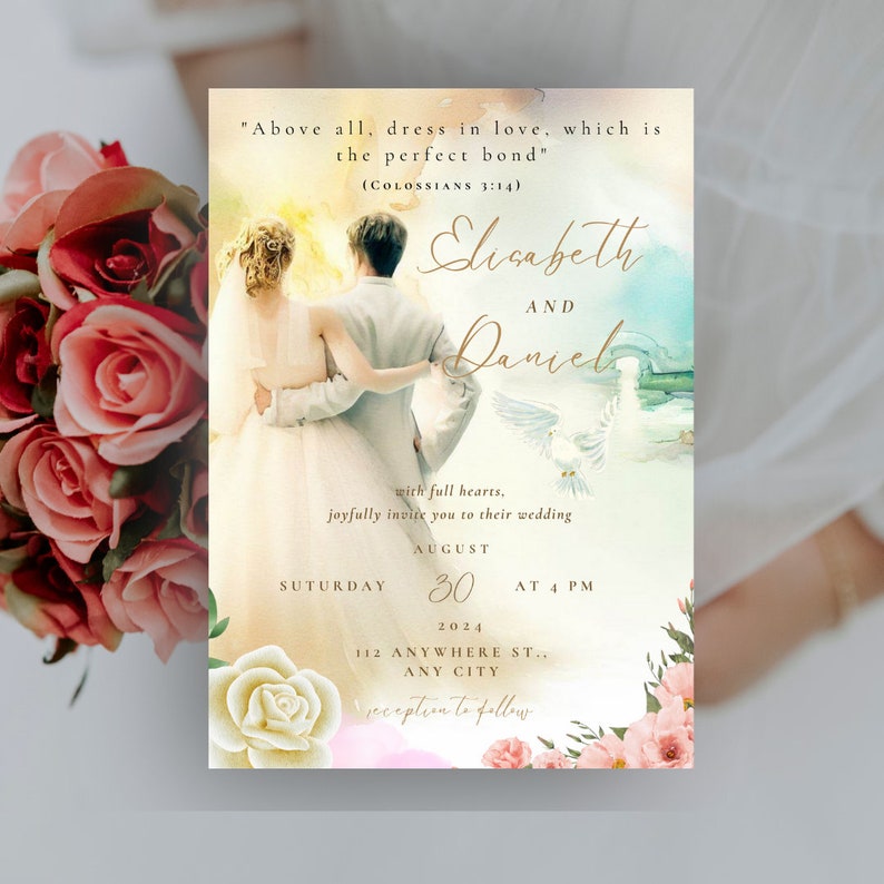 Wedding Invitation and Thank You Card. JW. Template to Edit, Print or ...