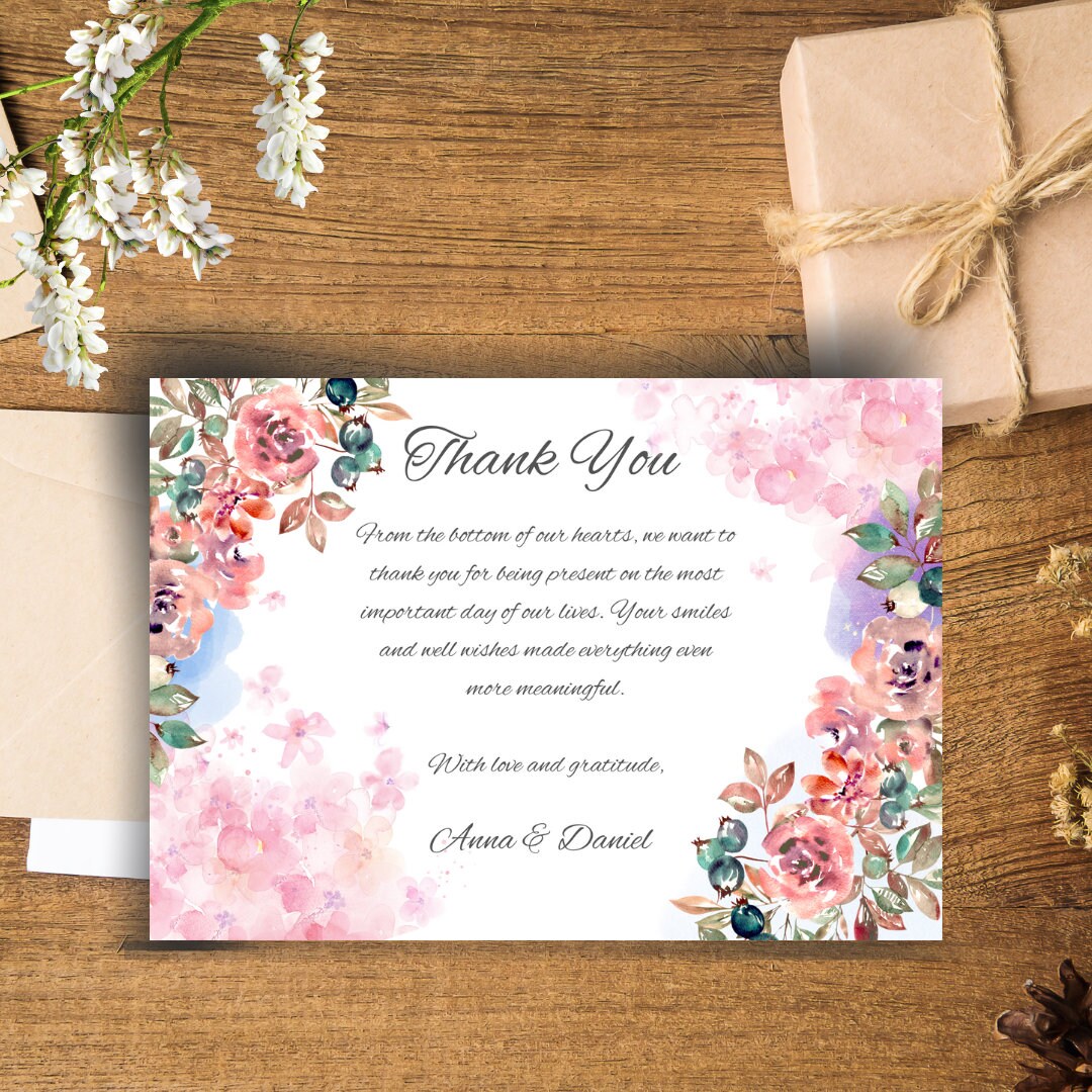 Wedding Invitation and Thank You Card. JW. Template to Edit, Print or ...