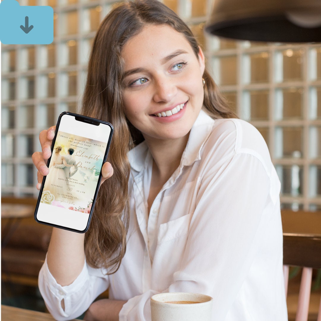 Wedding Invitation and Thank You Card. JW. Template to Edit, Print or ...