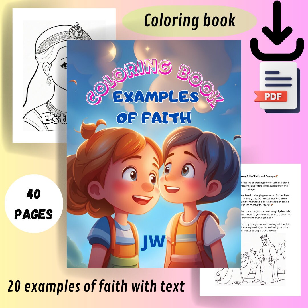 JW. Coloring Book. 20 Examples of Faith Coloring Sheets With - Etsy