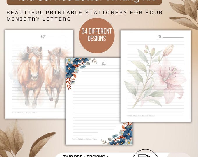 Printable Jehovah's Witness Letter Writing Paper-15 Pgs. JW Stationery ...