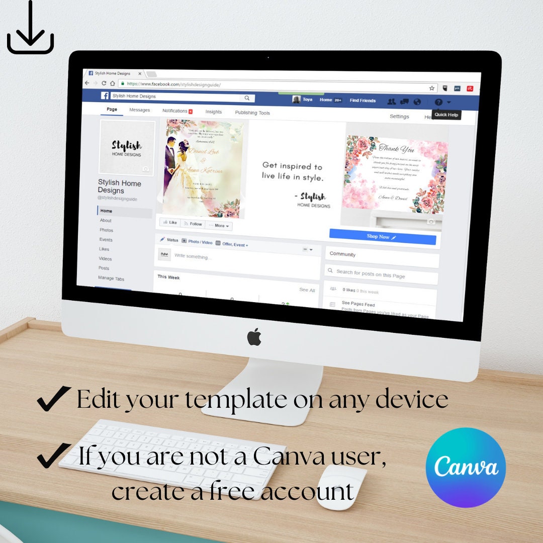 Wedding Invitation and Thank You Card. JW. Template to Edit, Print or ...