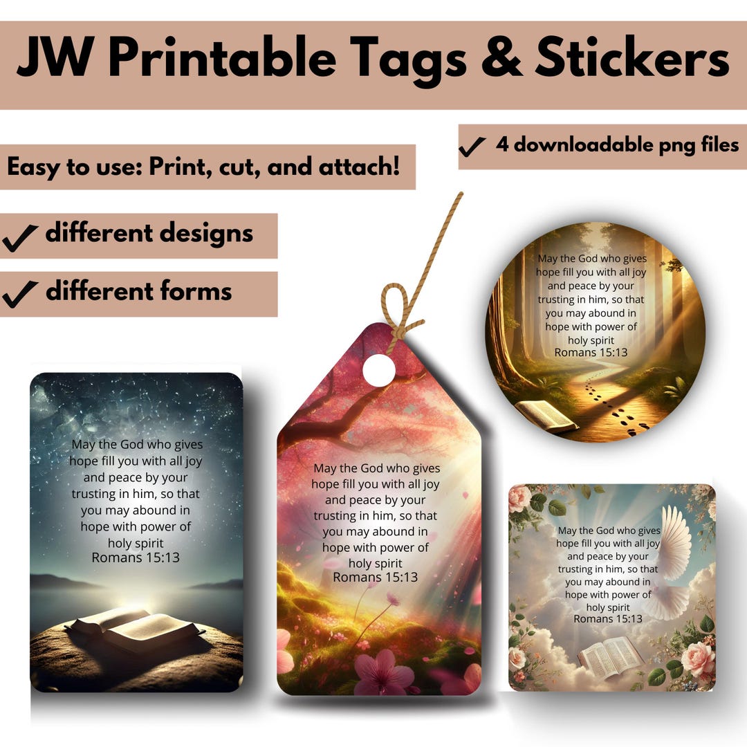 JW Printable Gift Tags & Labels | Bible Verse Design | Perfect for ...