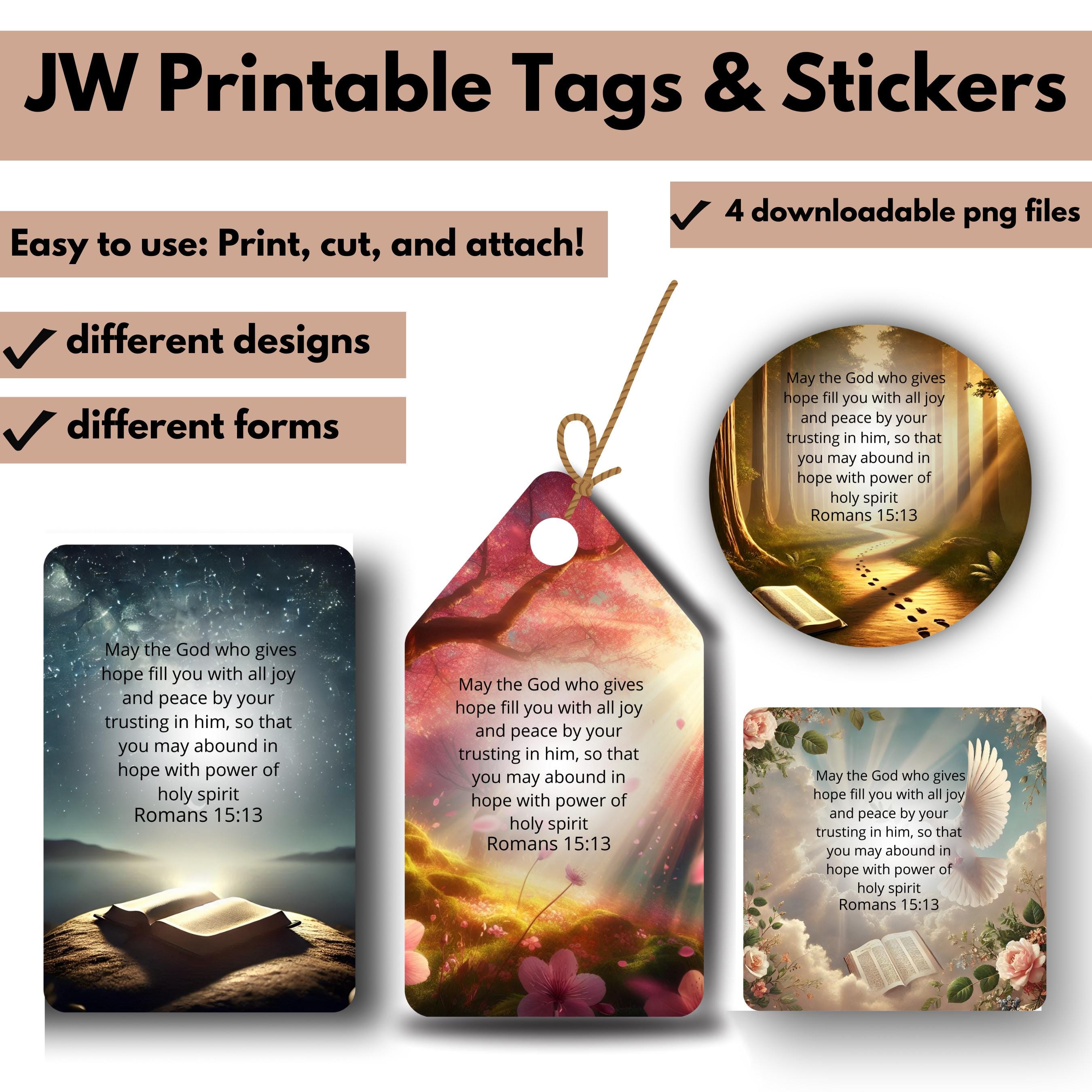 JW Printable Gift Tags & Labels | Bible Verse Design | Perfect for ...