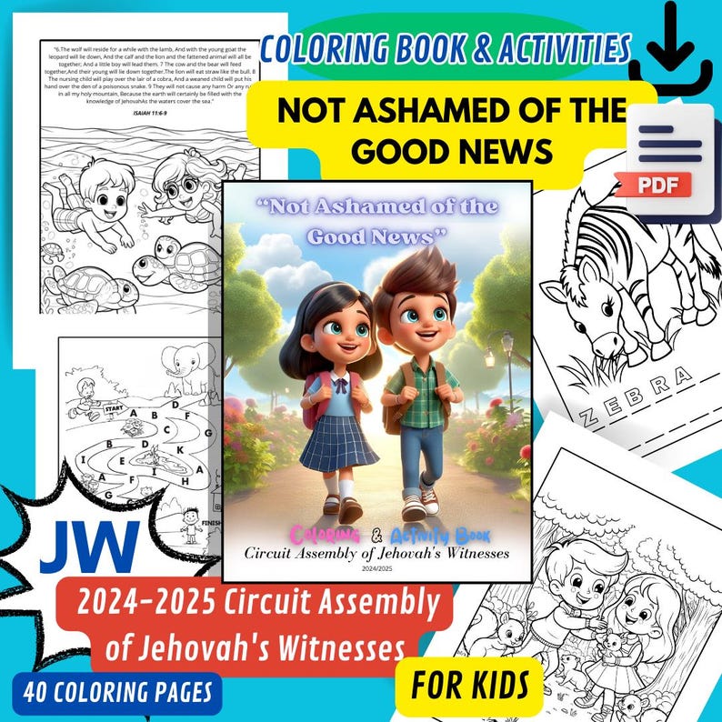 JW. Children's Coloring Book "not Ashamed of the Good News" – 2024/2025 ...