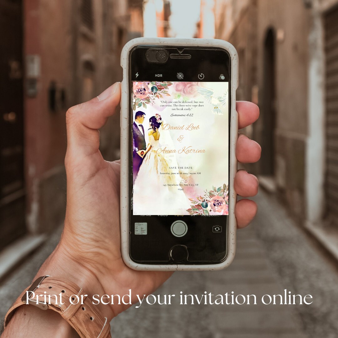 Wedding Invitation and Thank You Card. JW. Template to Edit, Print or ...