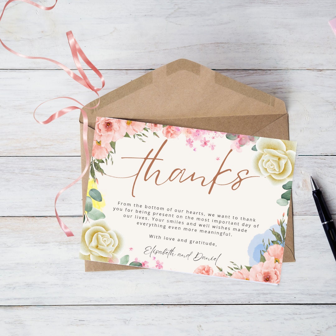 Wedding Invitation and Thank You Card. JW. Template to Edit, Print or ...