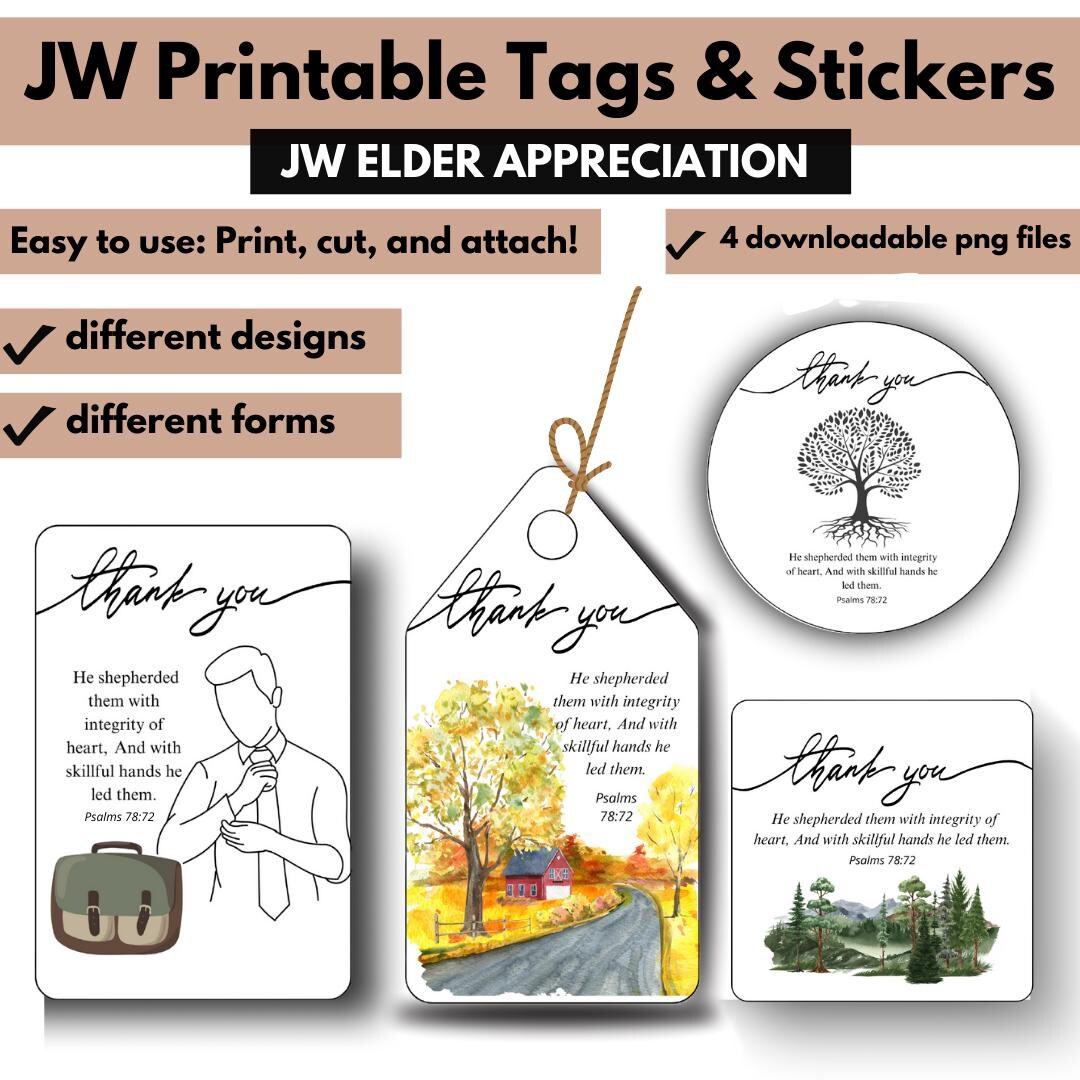 JW Printable Gift Tags & Labels | Bible Verse Design | Perfect for ...