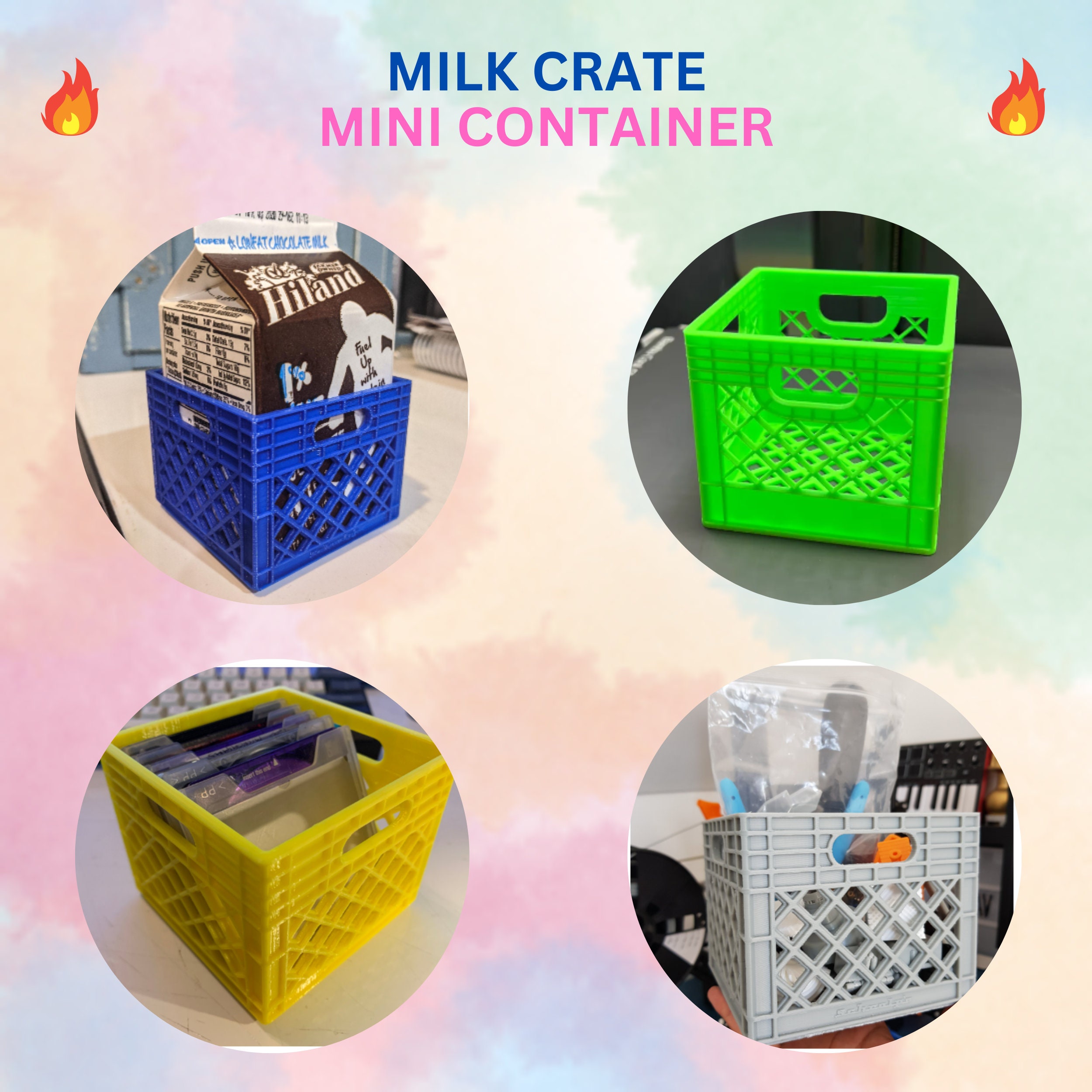 Mini Container, Milk Crate, STL File 3D, Digital Download, 3D Printing ...