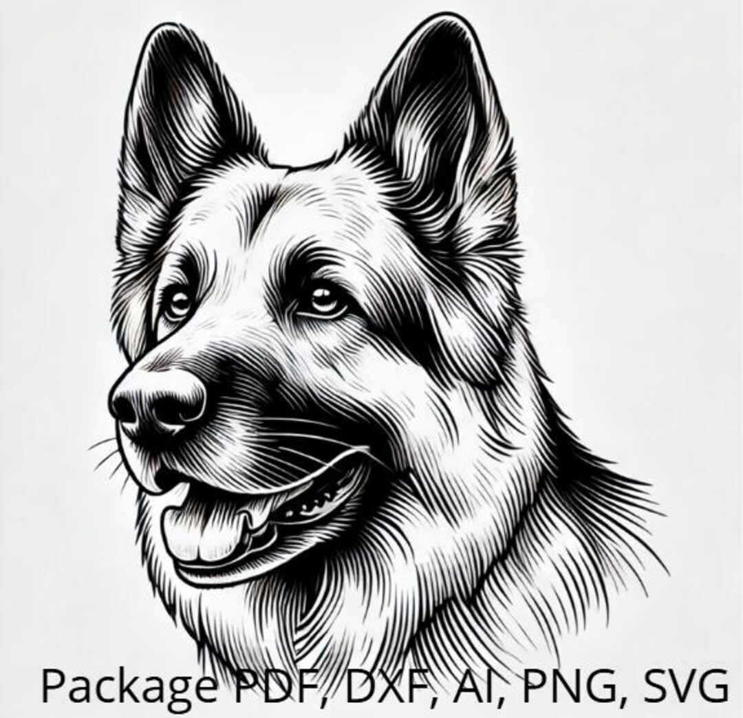 German Shepherd Svg, Vector, Silhouette, Pdf Png Eps Dxf, Decal ...