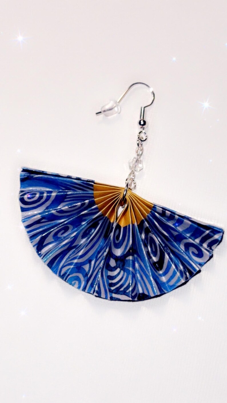 Handcrafted Origami Fan Earrings, Paper Fan Earrings, Unique Earrings ...