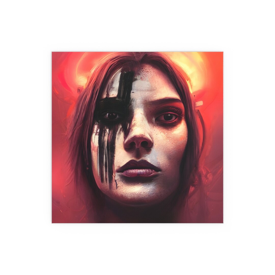 Strong Woman Futuristic Cyberpunk Natural Colors Emotional Painting ...