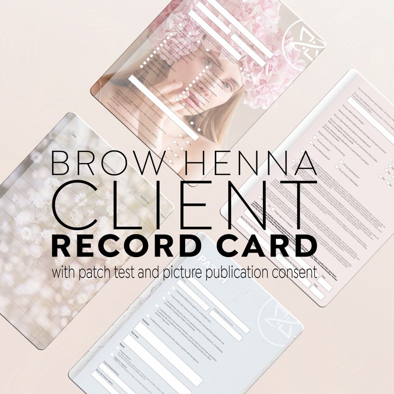 Editable Brow Henna Client Record Card - Etsy