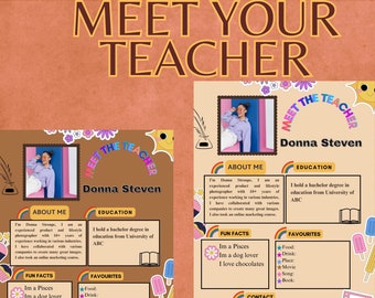 Meet Your Teacher Editable Template - Etsy