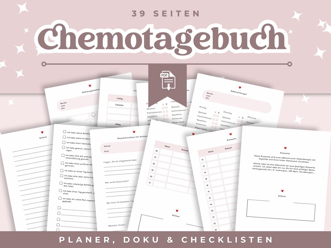 Chemotherapy Diary - Chemo Tracker - Therapy Plan - Chemo Tips - Chemo ...