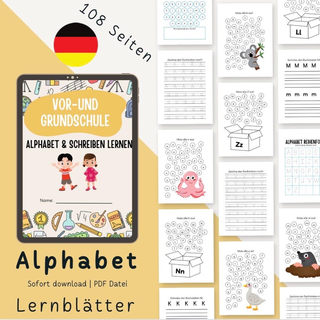 Alphabet Learning Sheets for Children PDF, Alphabet Worksheets for ...